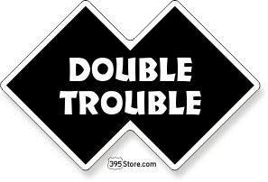 Double Trouble Snow Snowboard Ski Sticker - 395 Store