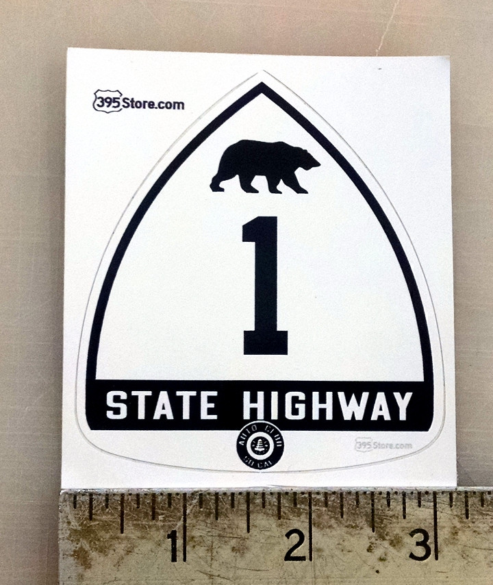 Old California Highway 1 Sticker - 395 Store