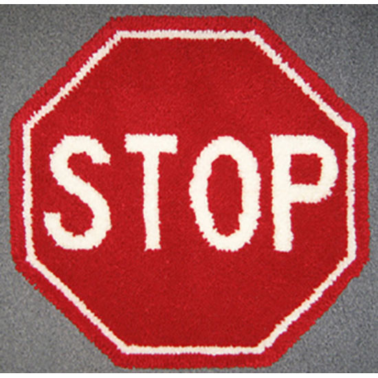 Stop Sign Latch Hook Rug