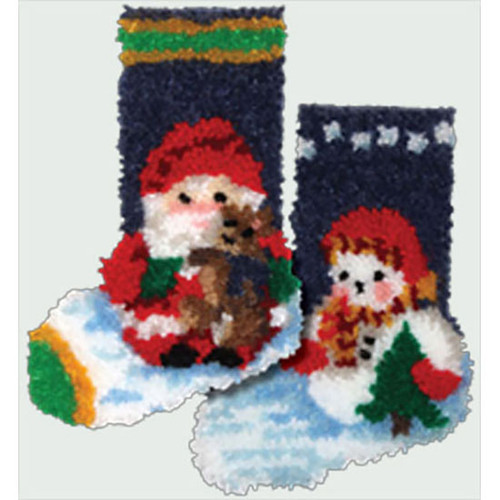 Mini Latch Hook Christmas Stockings set of 2