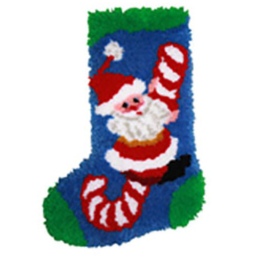 Candy Cane Santa Latch Hook Christmas Stocking Kit