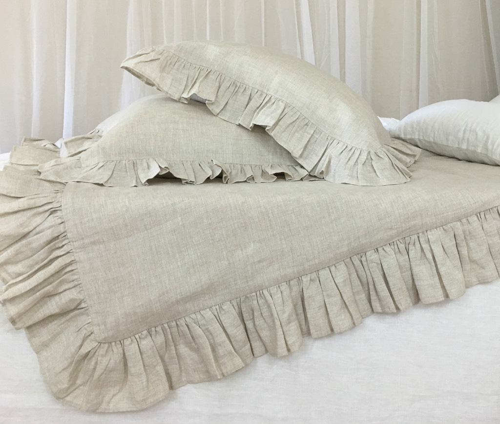 Ruffle Linen Duvet Cover-Handmade, only at Superior Custom Linens