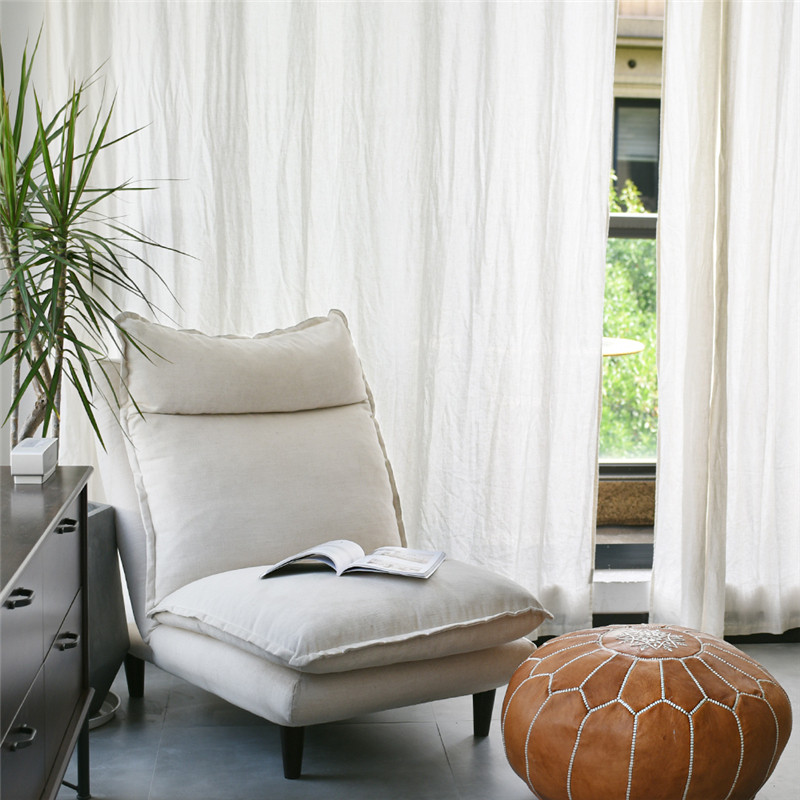 Soft White Linen Curtains , extra long curtains, Custom Curtains
