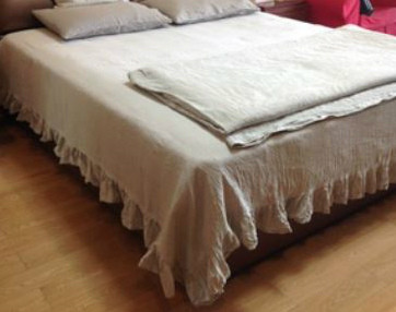 Ruffled Linen Bed Sheet | Handcrafted by Superior Custom Linens