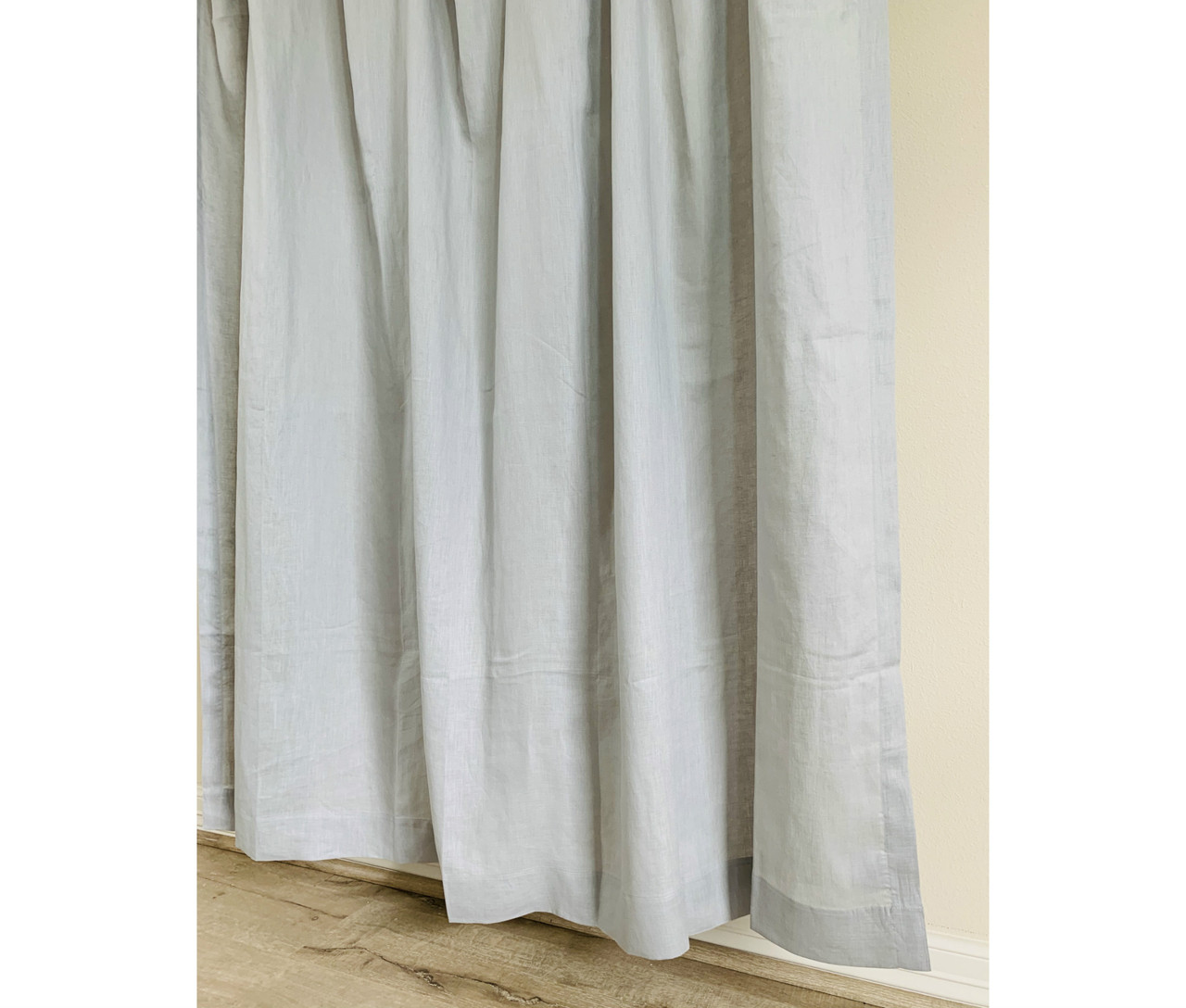 Coin Grey Linen Shower Curtain