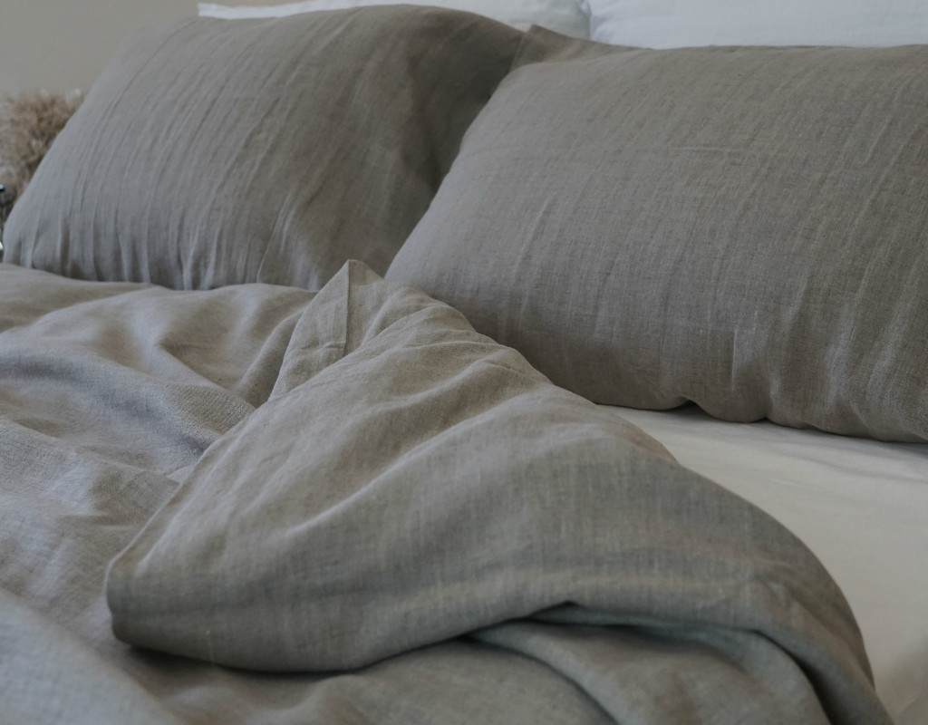 Dark linen duvet cover, natural linen in dark shade | Handcrafted by ...