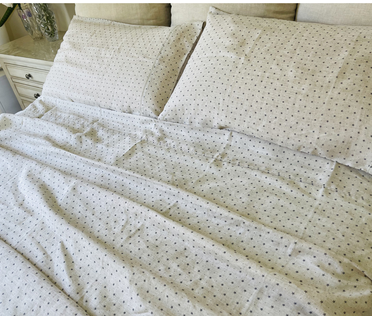 Star Linen Bed Sheets Set