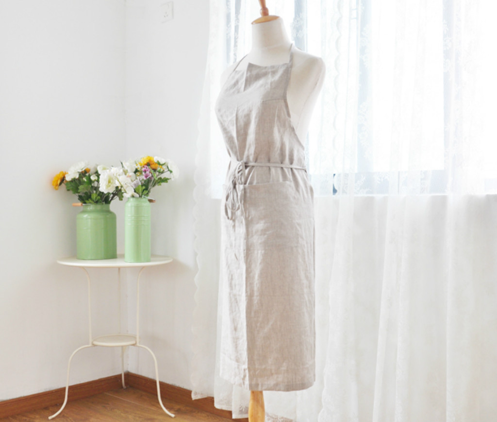Natural Linen Apron - Multiple Color Choices