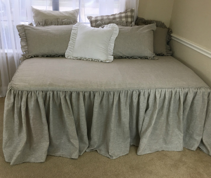 Natural Linen Day bed Cover | Handcrafted by Superior Custom Linens