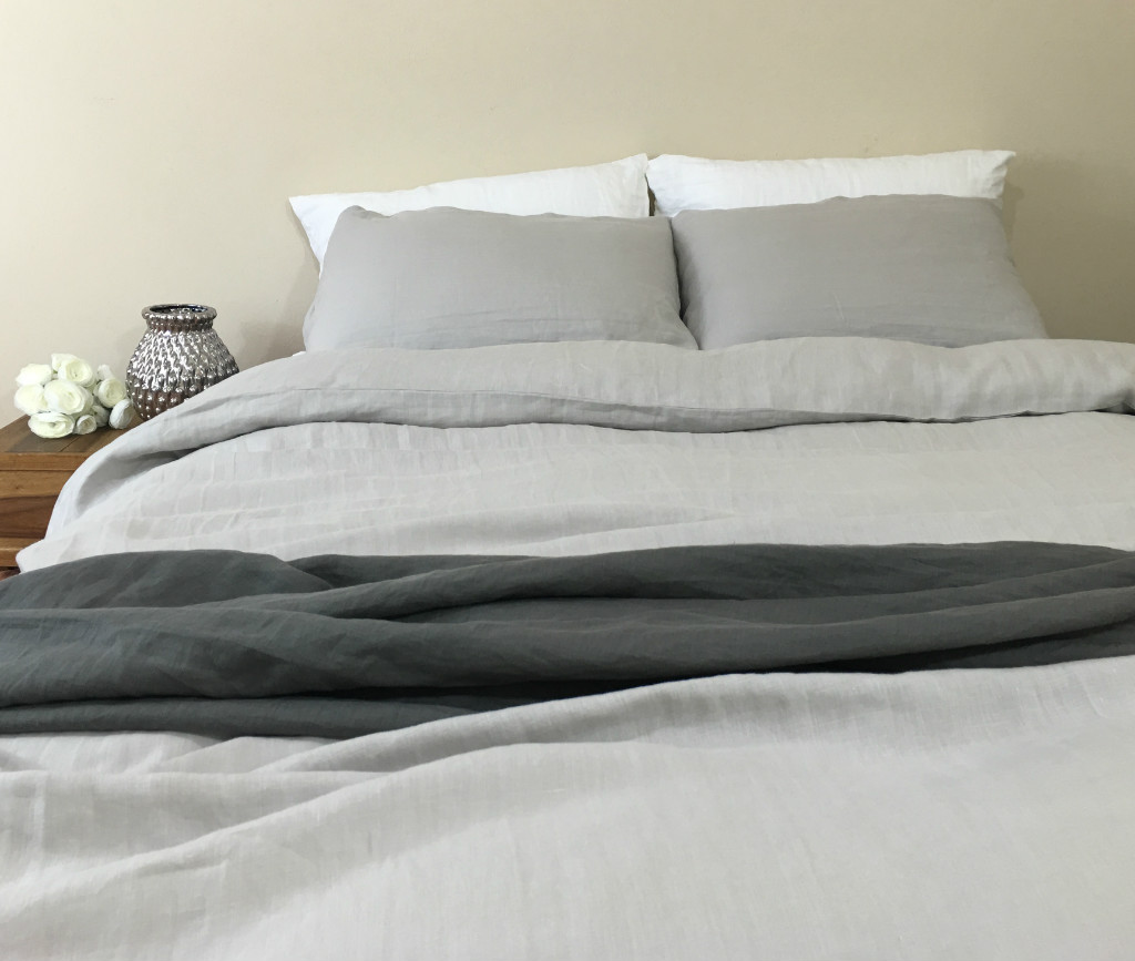 Stone Light Grey Duvet Cover, Natural Linen, Free Linen Swatches,Custom ...