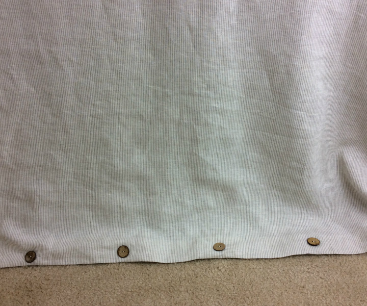 Classic Linen Ticking Striped Duvet Cover Wooden Button Closure ...