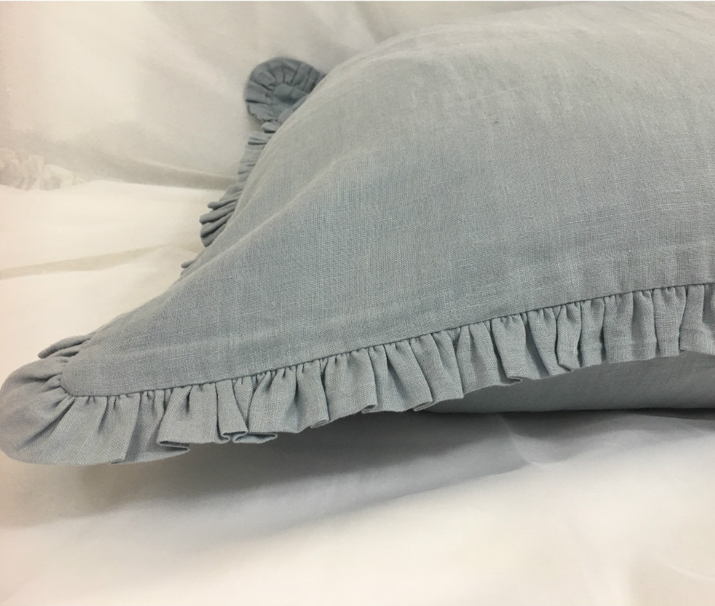 Linen Sham Cover with Petite Ruffles – Multiple Colors, All sizes ...