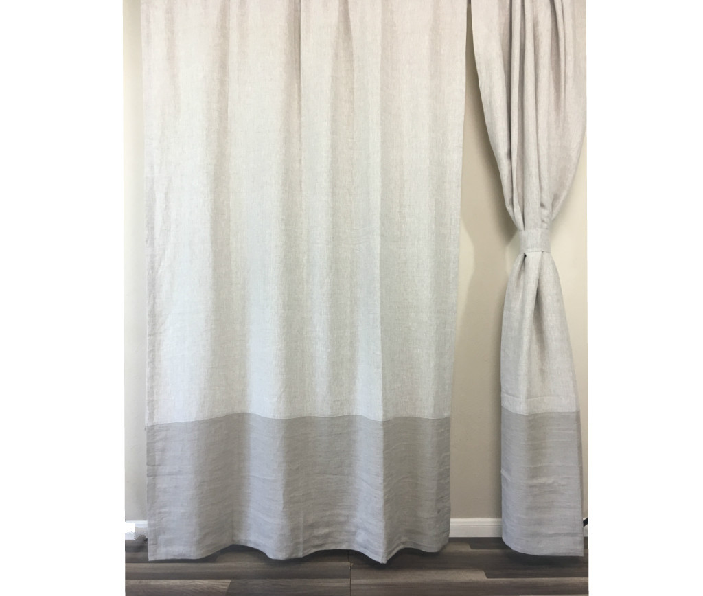 Color Block Curtains, Natural Linen Color Block Curtains – Multiple ...