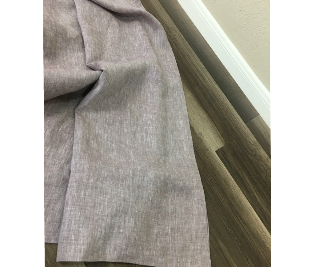 Chambray Rustic Raspberry Linen Curtain