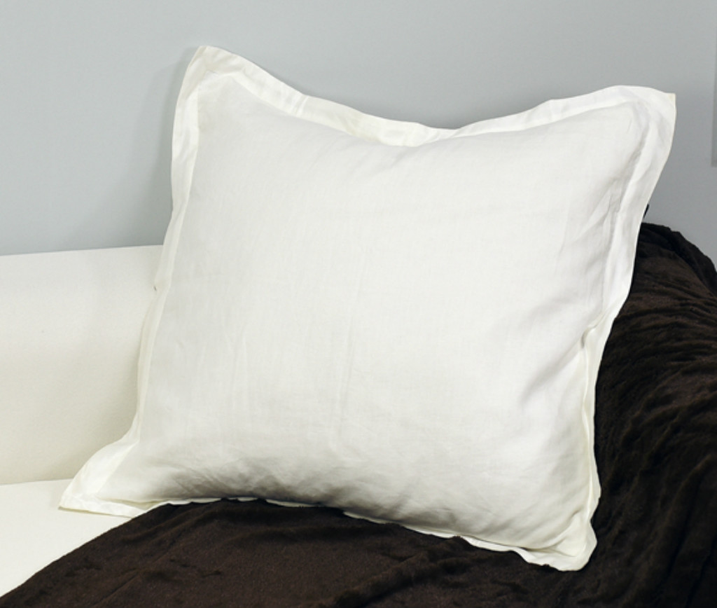 Linen Euro Sham Cover with Flange - 40+ Fabric Choices, White, Grey ...