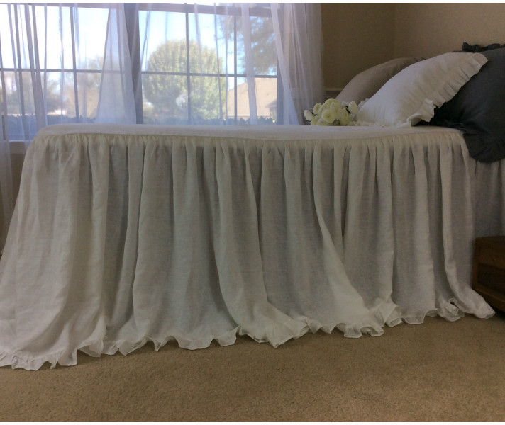 White Bedspread with cinderella ruffle hem | Handcrafted by Superior ...