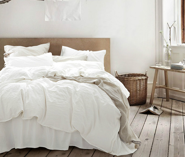 White Duvet Cover Natural Linen Custom Size Queen King Calif King