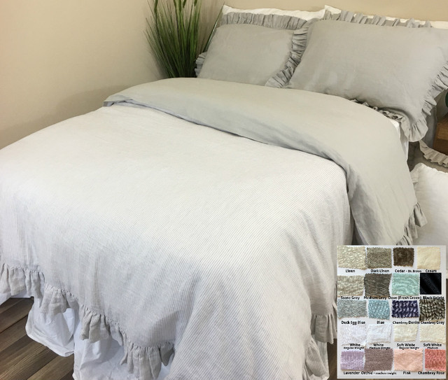 Linen Ruffle Duvet Cover – Reversible, grab a unique reversible duvet ...
