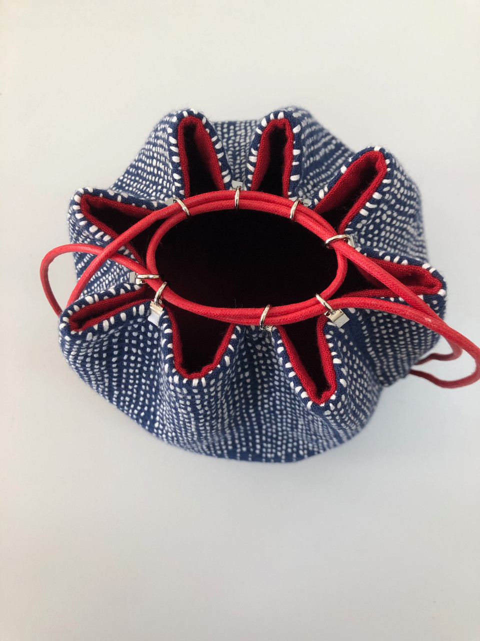 Blue and White Sashiko Drawstring Bag Kit - BeBe Bold: Japanese ...