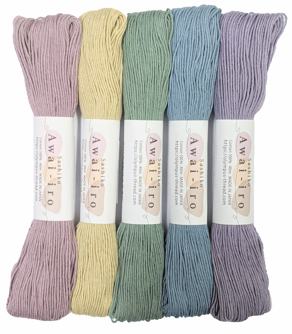 Sashiko Thread 40m Collection - 'Awai Iro'