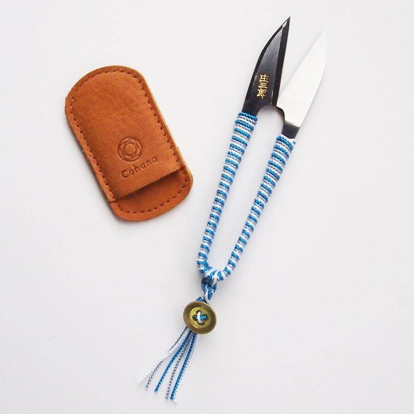 Shozaburo Thread Snips with Iga Silk Braid - Blue