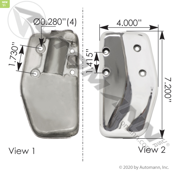 Aluminum Mirror Bracket Cover - Peterbilt - LF Truck Centre Ltd.