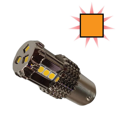 1156 AMBER Bulb (15 diodes) for Glass Lens Light / Star Pattern / Super ...