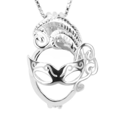Pearl in Oyster Gift Set w/Sterling Silver Mask Pendant