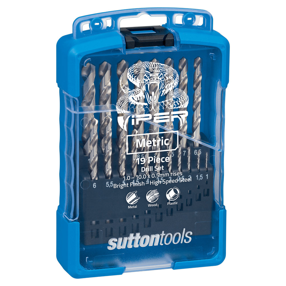JOBBER DRILL SET HSS VIPER BRIGHT ABS CASE METRIC - Cost Less Bolts
