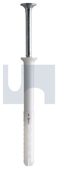 ZINC PLATED HAMMER SCREW WITH CSK COLLAR NYLON PLUG MUNGO