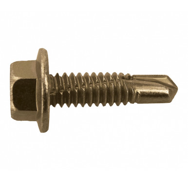 METAL SELF DRILLER HEX FINE ZINC YELLOW 14-20 x 25 - Cost Less Bolts
