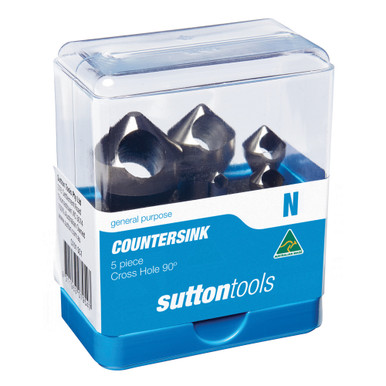 DEBURRING COUNTERSINK SC1 SET 5 PCE CROSS HOLE HSS 90deg - Cost Less Bolts