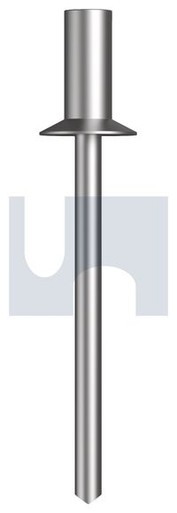 RIVET ALUMINIUM - STEEL COUNTERSUNK SEALED PLAIN 72TA - Cost Less Bolts