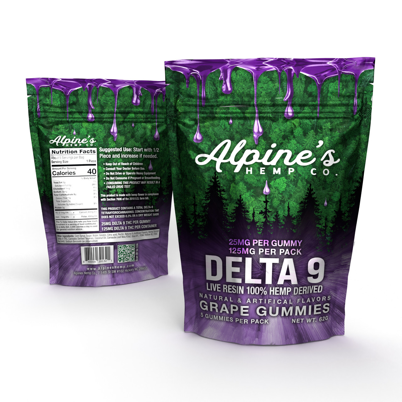 Alpine's Hemp-Derived Delta 9 Grape Syrup 200mg, 2oz