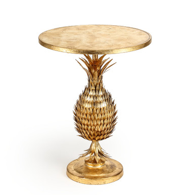 TABLE SIDE PINAPPLE BASE GOLD - Ishka