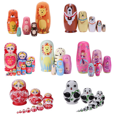 Wooden 5/10Pcs/Set Matryoshka Handmade Home Decoration - Ishka