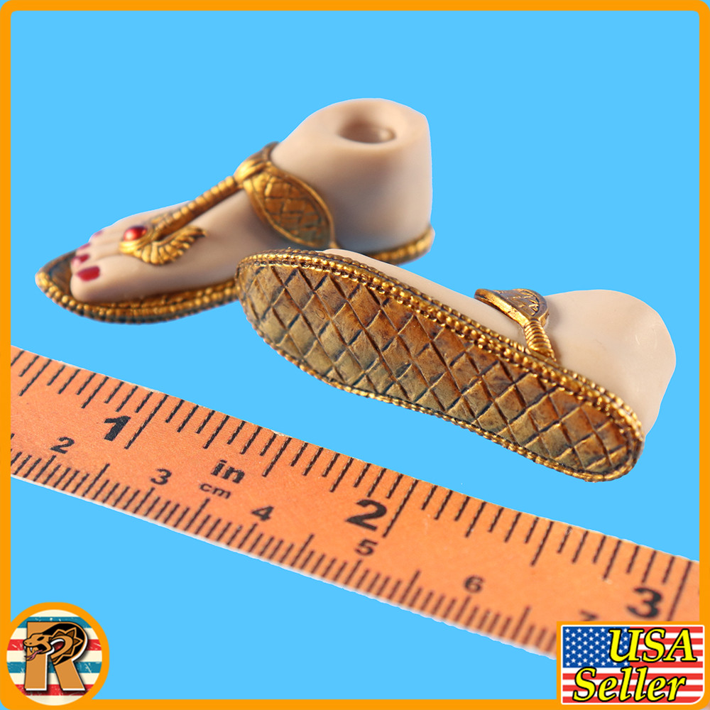 Hathor (Golden) - Gold Sandal Feet (for Balls) - 1/6 Scale