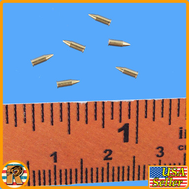 British Commando Sniper - Metal Pistol Bullets x6 - 1/6 Scale