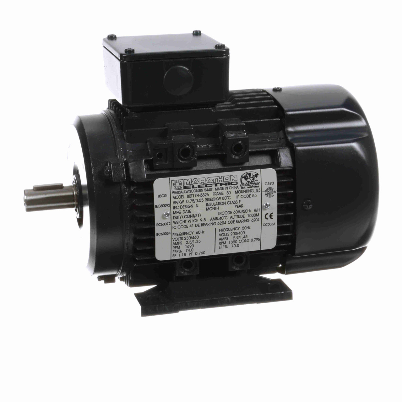 R310, 3/4-.55 Hp, 1800 Rpm, 80 FR, 230/460 Vac, 3 PH, TEFC, Rigid Base ...