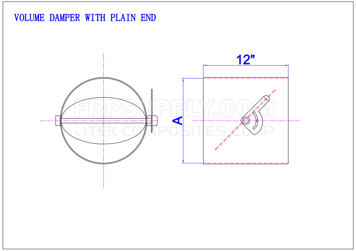 Volume Damper With Plain End - Litek Composites Corp