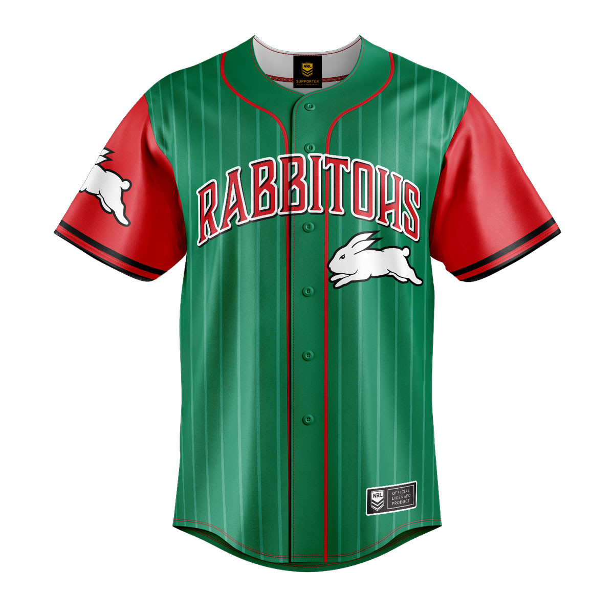 South Sydney Rabbitohs 'Slugger' Baseball Shirt - Men's | OzSportsDirect