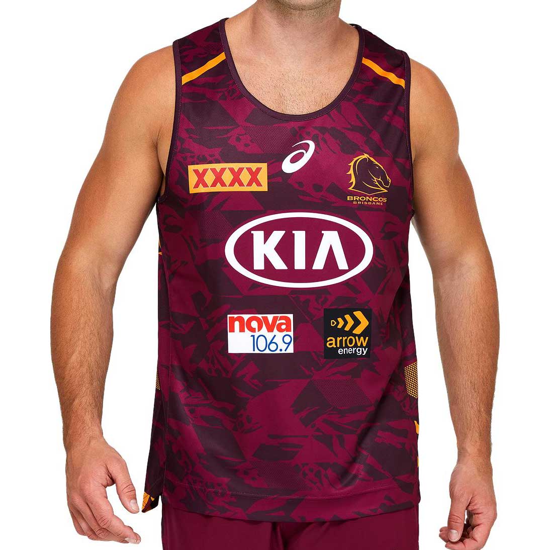 Brisbane Broncos Training Singlet - Men's - OzSportsDirect
