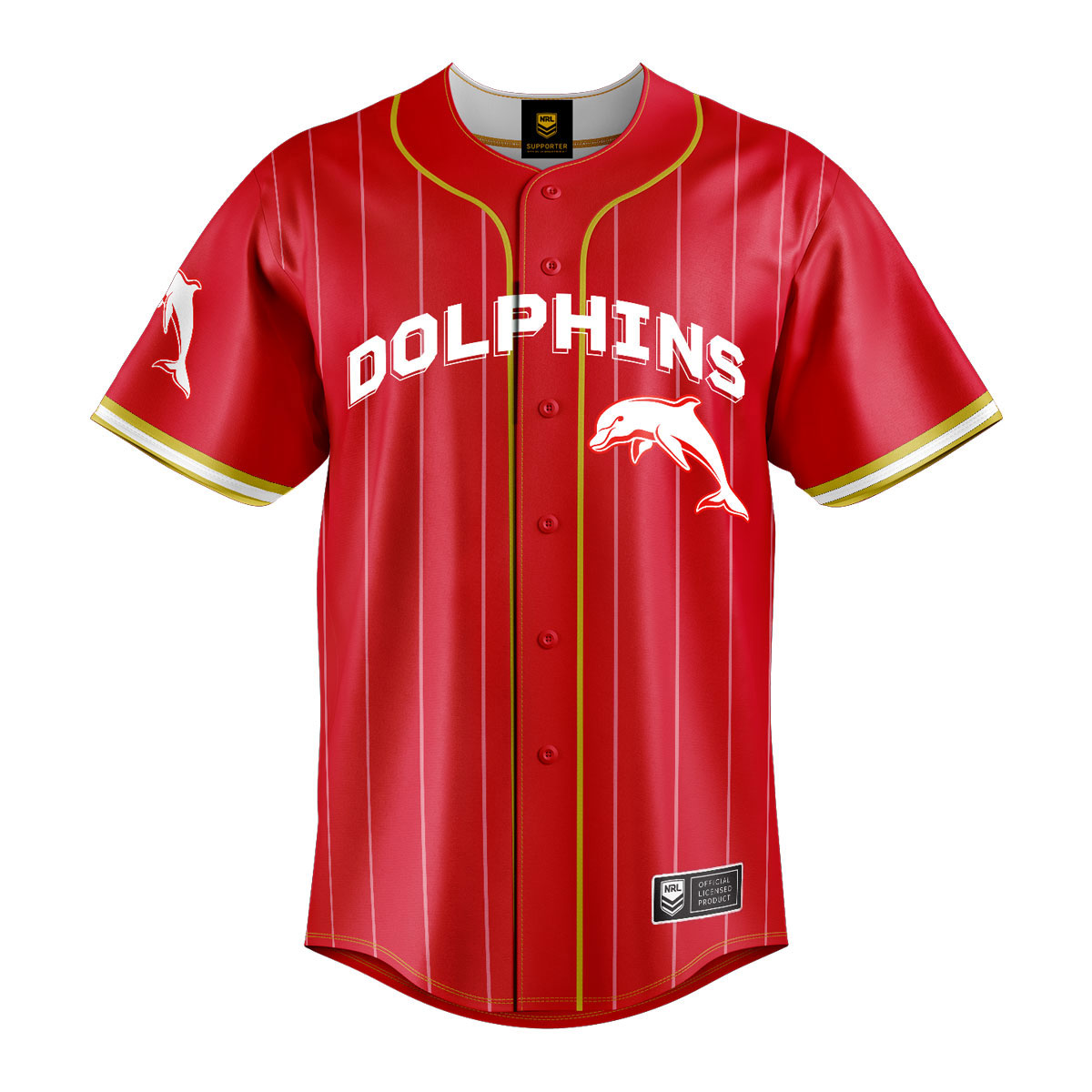 Redcliffe Dolphins 'Slugger' Baseball Shirt - Men's | OzSportsDirect