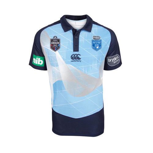 NSW Blues State of Origin Evo Media Polo Shirt - Men's | OzSportsDirect