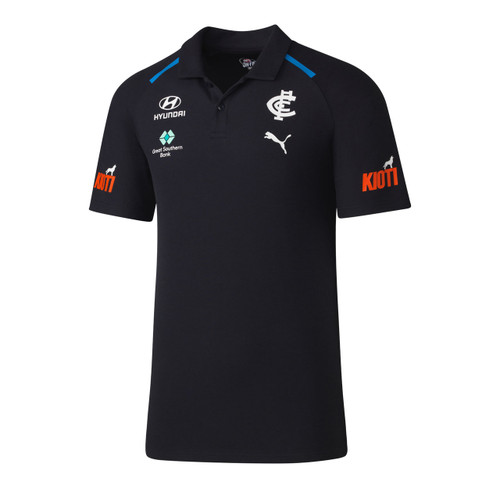 Carlton Blues Team Media Polo Shirt Mens Ozsportsdirect