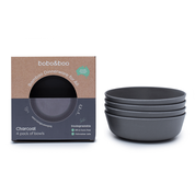 bobo&boo Dinner Bowls Bowls (4 pack) - Charcoal Grey - Bubbalooz