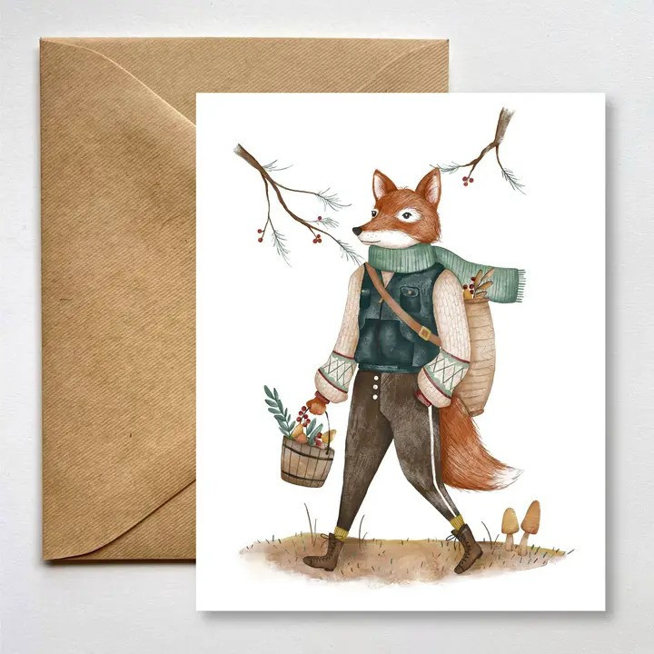 Foraging Fox Card - Kuriosities