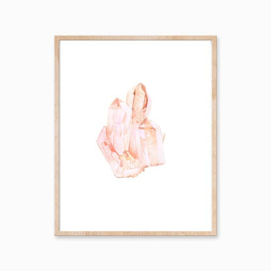 Pink Crystal Art Print - 8x10 - Kuriosities