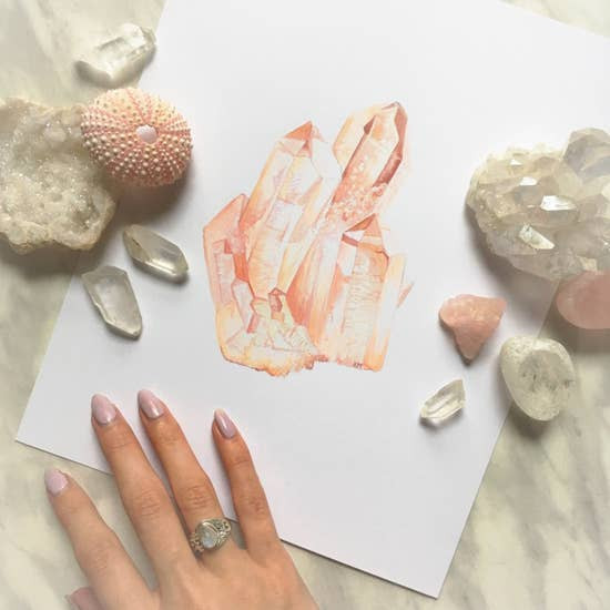 Pink Crystal Art Print - 8x10 - Kuriosities