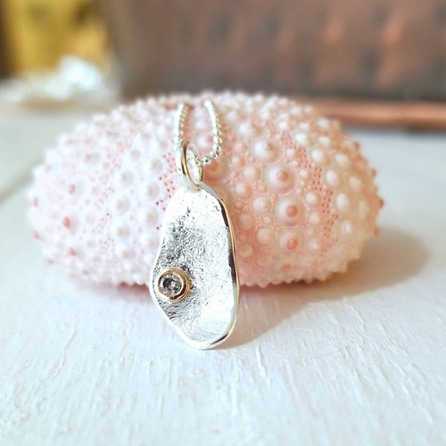 Medium Memorial Pendant Embossed With Cremation Ashes, With Silvermist ...